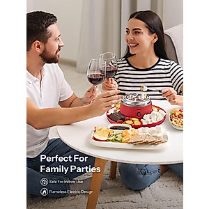 S'mores Maker Tabletop Indoor, Reemix Flameless Electric Marshmallow Roaster with 4 Detachable Trays & 6 Roasting Forks, Date Night Fun Kids Family Activity, Red