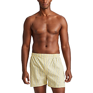 POLO RALPH LAUREN Men's Classic Fit Woven Cotton Boxers, Rustic Navy/Campus Yellow, Summer Stripe/Cruise Navy, Sag Harbor Plaid/Polo Yellow, X-Large