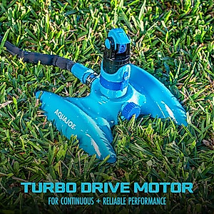 Aqua Joe AJ-MSSBM 4-Pattern Gear Drive Sprinkler w/Lie-Flat Metal Base for Any Landscape