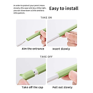 2 Pack Cute Ear Case Silicone Skin Cover Compatible with Apple Pencil 2nd Generation Accessories Compatible with iPad Pro 11 12.9 inch,Purple&Green