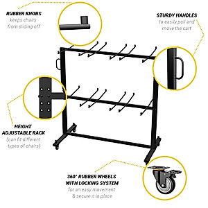 UPGORILO Folding Table and Chairs Cart - Innovative Mobile Chair Dolly, 84 Folding Chairs Capacity, Heavy Duty Metal Chair Rack with Outdoor Cover and Rubber Locking Wheels