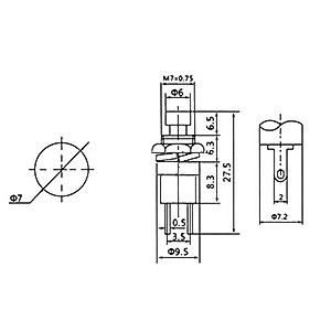 Cylewet 12Pcs 1A 250V AC 2 Pins SPST Momentary Mini Push Button Switch Normal Open (Pack of 12) CYT1078