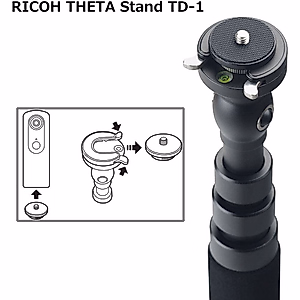 Ricoh Theta Stand TD-1 : Compact Stable and Versatile monopod Stand That is Compatible with All Theta Models. (910821) black