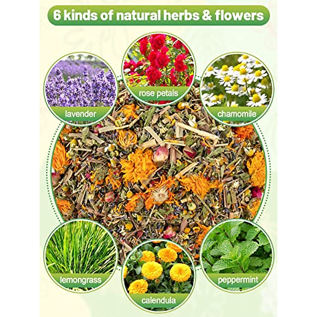 Chicken Nesting Herbs - 14 Oz Natural Nesting Box Herbs in 6 Dried Flower & Herbs for Keeping Coop Fresh and Create Comfortable Environment for Chickens