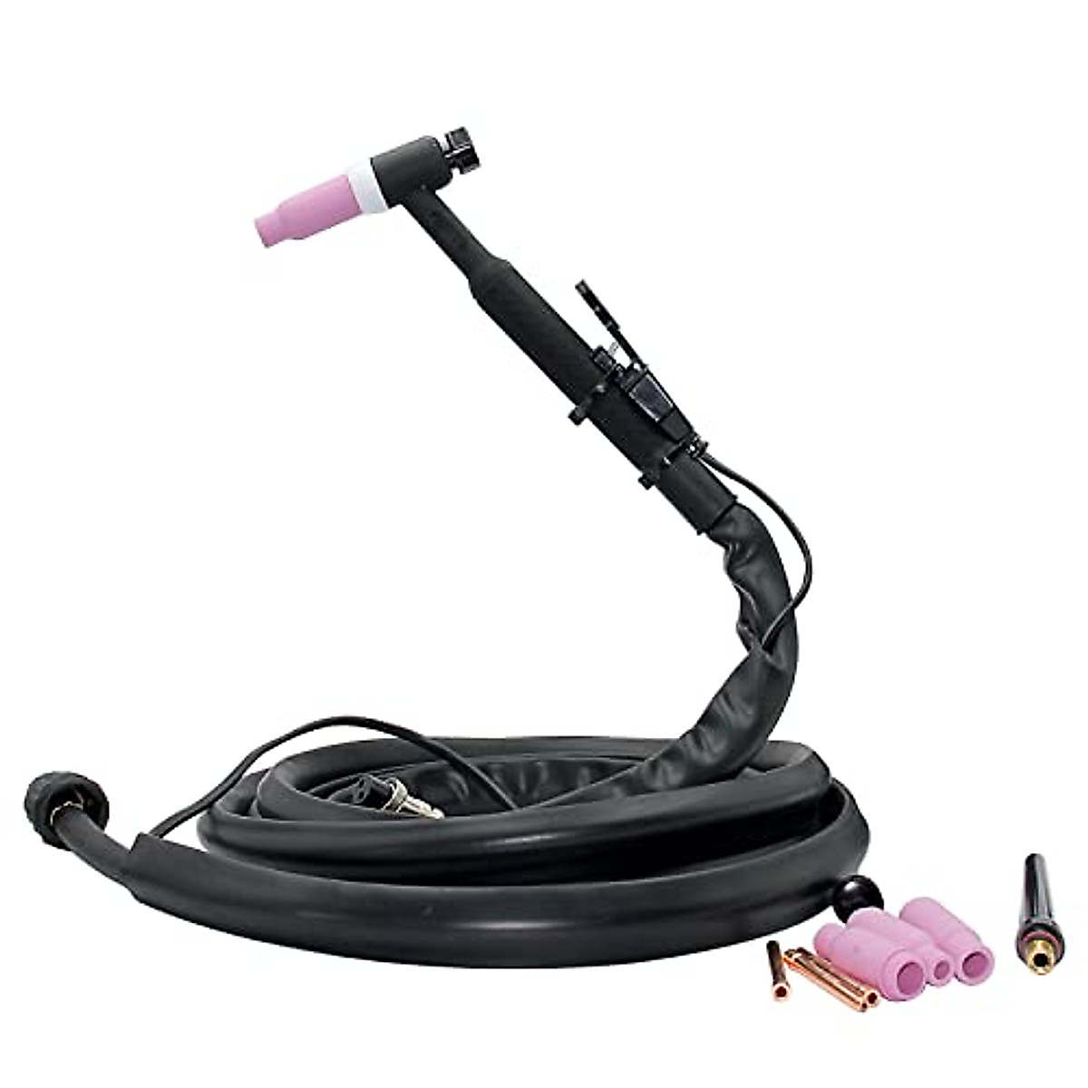 Welding Knight WP17 Air-Cooled Tig Torch With 13FT Cable Plug 16M-2 M16*1.5 Connector (WP17 black handle)