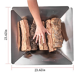 Fire Pits Outdoor Foldable Large Stainless Firepit,Strong and Sturdy,Durable,Space Saving and Easy to Carry.Outdoor Fire Pit,Modern Deautiful Artistic Appearance,Suitable of Users 1-10 People