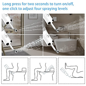 Electric Portable Bidet, LLest Rechargeable Handheld Travel Bidet, 4 Pressure Options Toilet Bidet Sprayer with Travel Bag for Personal Cleaning, Essentials for Postpartum/Perineal/Hemorroid Care