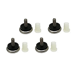 Shepherd Hardware 9451 1-1/4-Inch Threaded Stem Furniture Glides, 1/4-Inch Stem Diameter, Metal Base with Rubber Cushion, 4-Pack,Silver