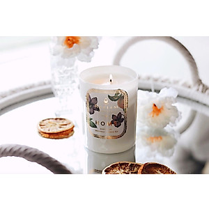 Harlem Candle Company Home Luxury Candle, 11 oz White Glass Jar, Double Wick, Soy Wax, Gift Box, Bergamot, Jasmine, Sandalwood, Mandarin Orange and Green Tea Leaves,80 Hour Burn