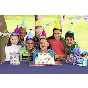 Exquisite 54 Inch X 100 Feet Navy Plastic Table Cover Roll in A Cut - to - Size Box with Convenient Slide Cutter. Cuts Up to 12 Rectangle 8 Feet Plastic Disposable Tablecloths