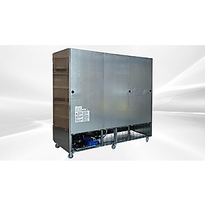 Commercial Refrigerator Glass 3-Door Merchandiser Display Cooler Fridge Stainless Steel Case NSF, Bottom-Mounted 83 inches width, capacity 65 cuft 110V, Restaurant Kitchen Cafe C83RG