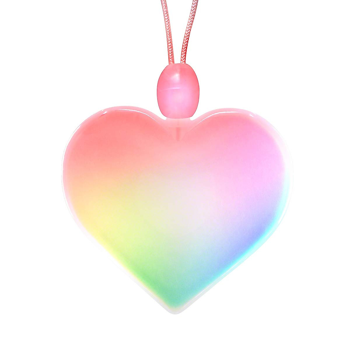 Light Up Necklace Shining Heart with Rainbow Lights (Set of 25)