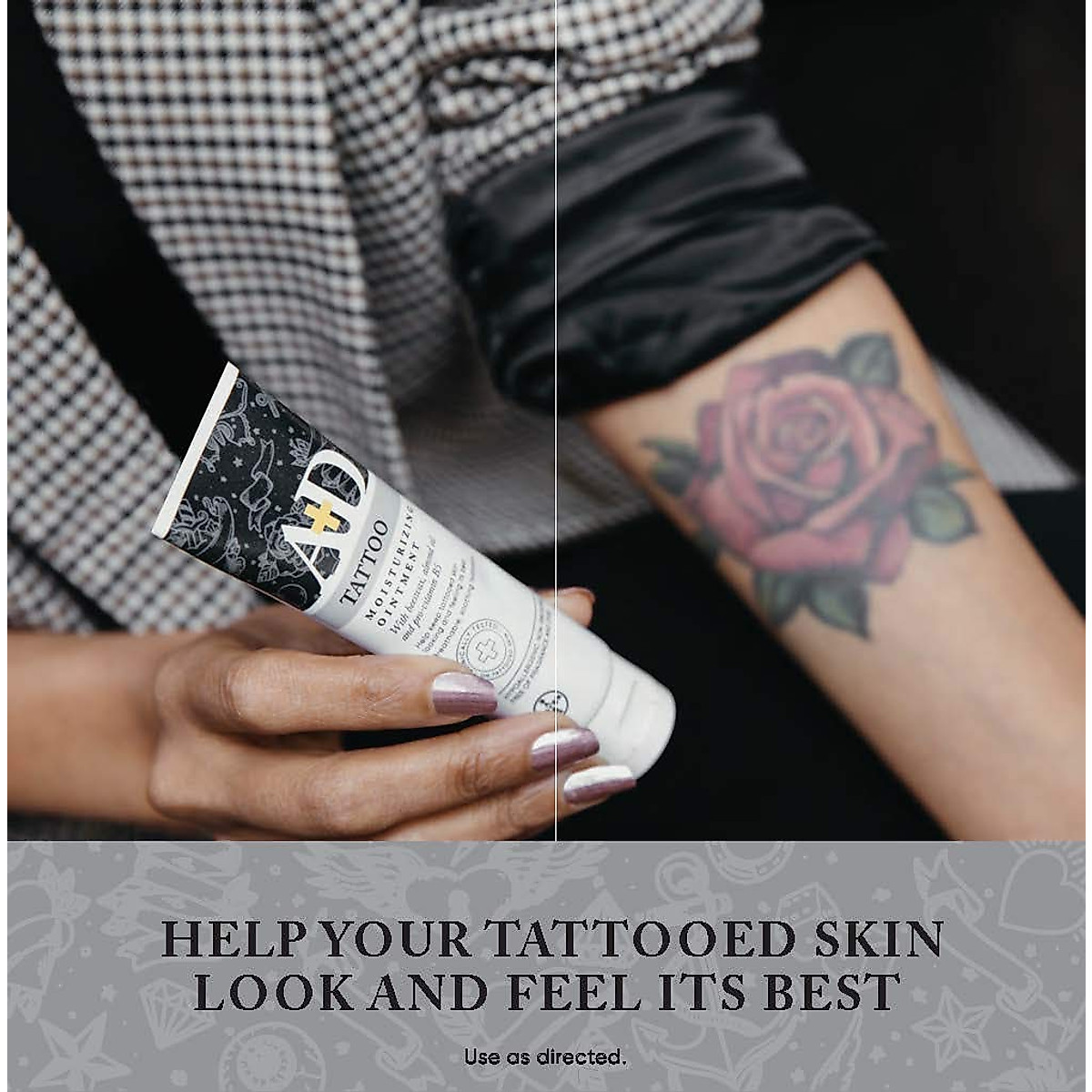 A+D Tattoo Skin Moisturizing Ointment, Skin Moisturizer with Beeswax, Almond Oil and Pro- Vitamin B5-3.5 Oz Tube