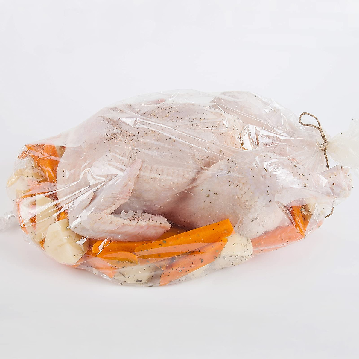 10 Pieces Turkey Brine Bags 5 Gallon Bucket Liner Bags for Marinating and Brining Large Turkey Brine Bag with 328 Feet String for Brining Grilling Food Storage, Heavy Duty Leak Proof