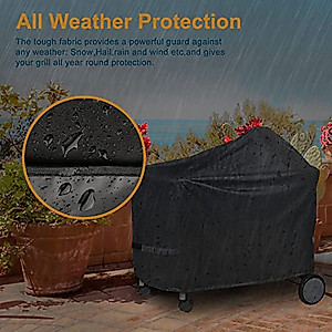 iCOVER 600D Water Proof Canvas Grill Cover for Weber 7152 Performer Platinum and Deluxe 22" Charcoal Grills