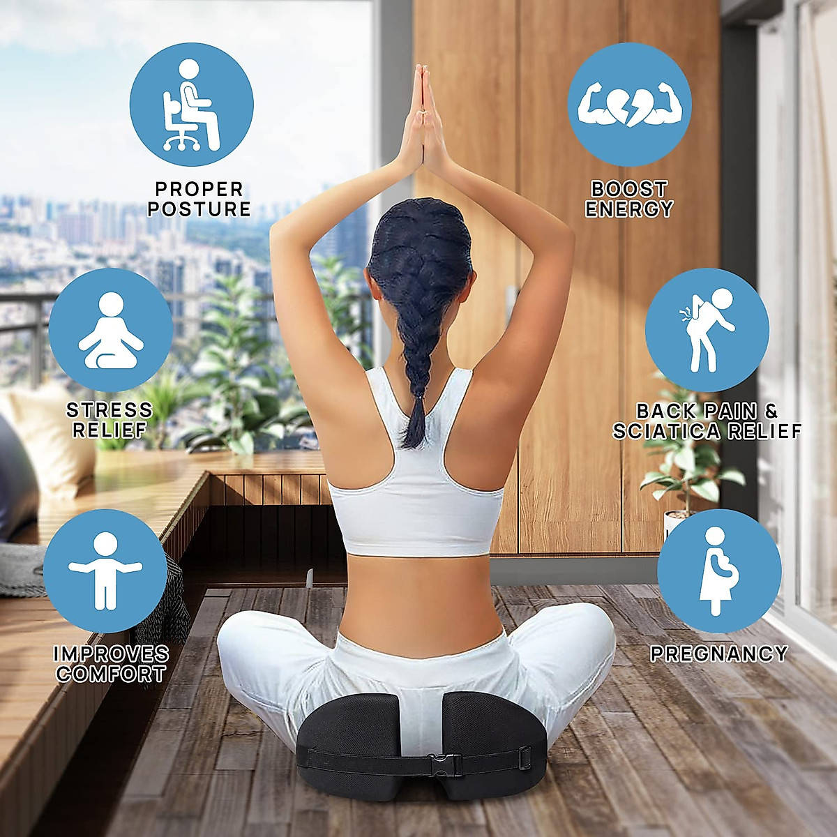 anzhixiu Seat Cushions for Office Chairs, Office Chair Cushion Desk Chair Cushion for Longtime Sitting, Sciatica Pain Relief Pillow Tailbone Pain Relief Cushion for More Relaxation