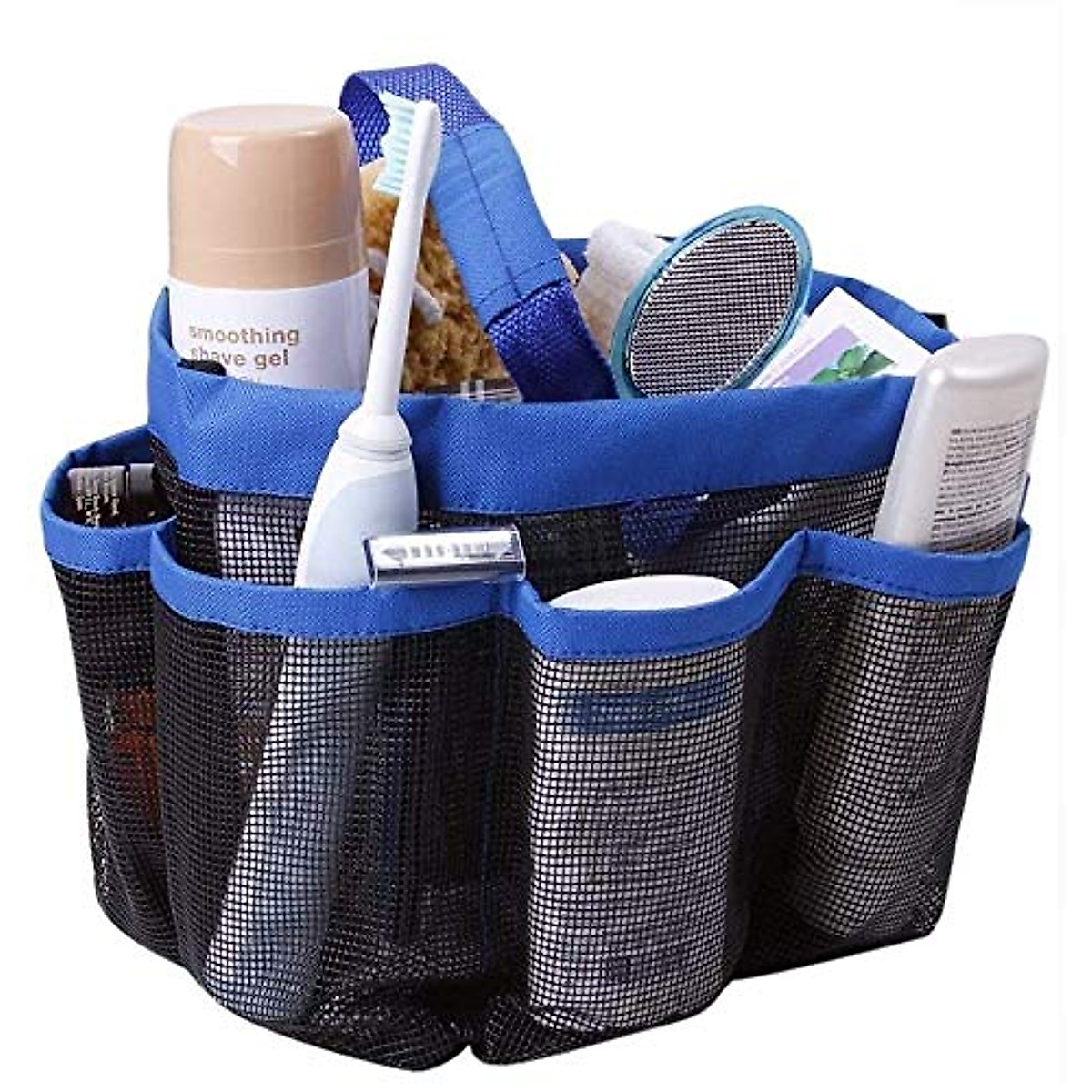 IPENNY Mesh Shower Caddy, Quick Dry Shower Tote Bag Oxford Hanging Toiletry and Bath Organizer with 8 Storage Compartments for Shampoo, Conditioner, Soap and Other Bathroom Accessories
