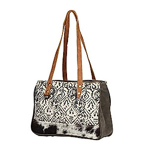 Myra Bag Spencer Upcycled Canvas & Cowhide Leather Bag S-1246