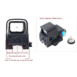 E-Tactical 556 Quick Installation and disassembly Replica Metal Holographic RED/Green Dot Sight Scope