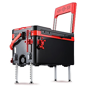 Portable Fishing Tackle Toolbox Fishing Tackle Box Large Capacity with Accessories Fishing Gear 32L Multifunctional 4-Legs Fishing Box Fishing Tool Organizer Box (Color : Black, Size : 56x30x33cm)