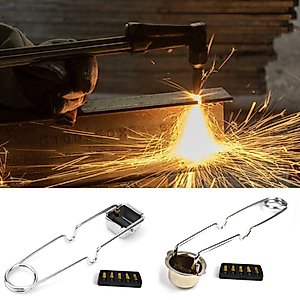 Flint Striker, 2pcs Flint Spark Lighters with 10 Extra Flint Replacements, Square and Round Nickel-Plated Steel Torch Strikers, Creative Igniter Flints for Welding Brazing Soldering,Camping,Lover