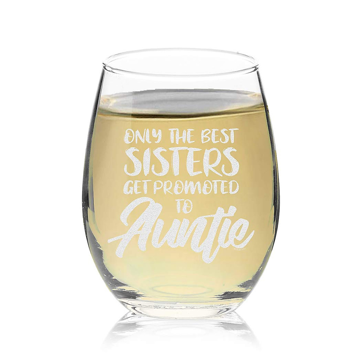Veracco Only The Best Sister Get Promoted To Auntie Surprise Pregnancy Announcement Birthday Gifts Wine Lover Party Favor Stemless Glass (Clear, Glass)