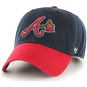 Atlanta Braves Navy Two Tone Clean Up Adjustable Hat, Adult One Size Fits All…