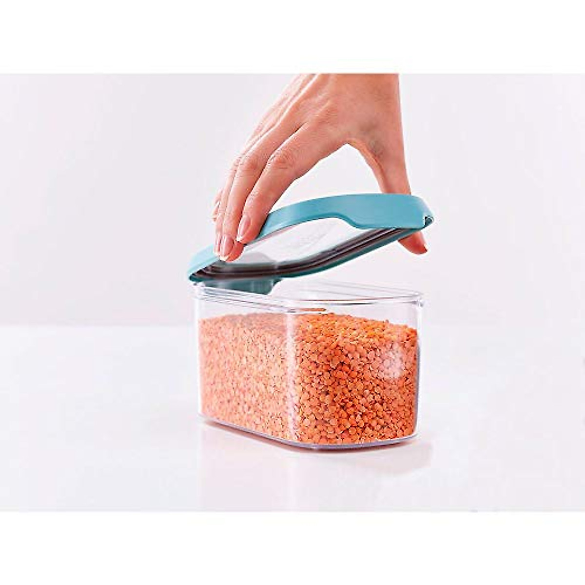 Joseph Joseph CupboardStore Airtight Easy Pour Food Container 3M Tape Undershelf Storage Hanger, 3-Piece Set - Small, Opal