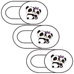 LorXI Webcam Slide Cover, 3 Pack Ultra Thin Camera Cover Slide Apply to Laptop, Tablet, Smartphone, Protect Your Privacy (Couple Panda)