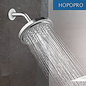 HOPOPRO NBC News Recommended Brand Modern 6 Inch Shower Arm Made of Stainless Steel Shower Head Extension Extender Pipe Arm with Flange and Teflon Tape