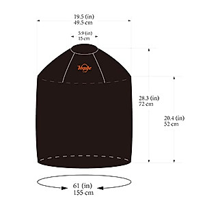BBQube Heavy Duty Grill Cover for Small 15" Kamado Akorn Jr. Kamado Joe Jr, Big Green Egg Medium (Will not fit Grill with Side Tables/Handles)