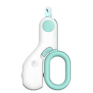 Nail Clipper for Cats Dogs, Cat Nail Clipper Dog Nail Clipper Nail Trimmer Tool with Light to Avoid Nail Hurtings, Perfect for Small Animals Such as Cats, Dog, Bird, Rabbits (Green)