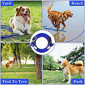 Tie Out Cable for Dogs, 50FT Dog Leads for Yard Chew Proof, Heavy Duty Dog Tie Out Cable for Large Dogs Up to 250lbs, Durable Dog Runner for Yard or Camping