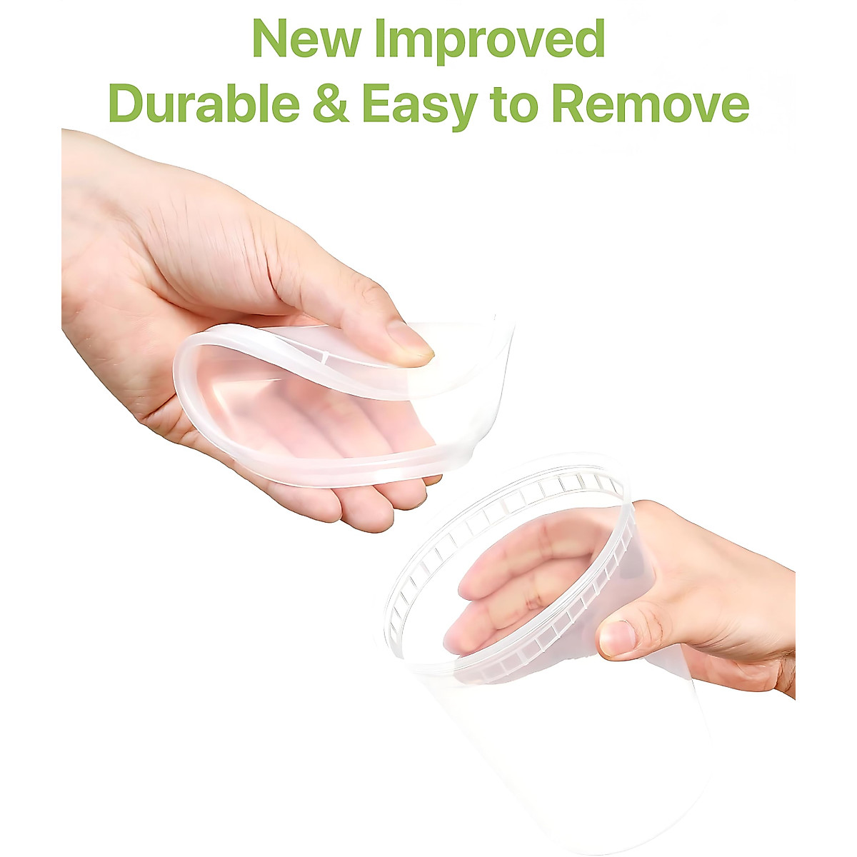 Pokanic Food Storage Containers [30 Set] 16 oz Plastic Deli Containers with Lids Slime Soup Meal Prep Reusable | BPA Free | Stackable | Leakproof | Microwave/Dishwasher/Freezer Safe (30 Set, 16 oz)