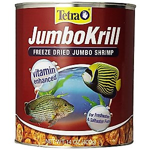 Tetra JumboKrill Freeze-Dried Jumbo Shrimp 14 Ounces, Natural Shrimp Treat For aquarium Fish, red (16200)