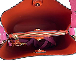 Coach Small Town Bucket Bag In Colorblock With Stripe (Confetti Pink Mango Multi)