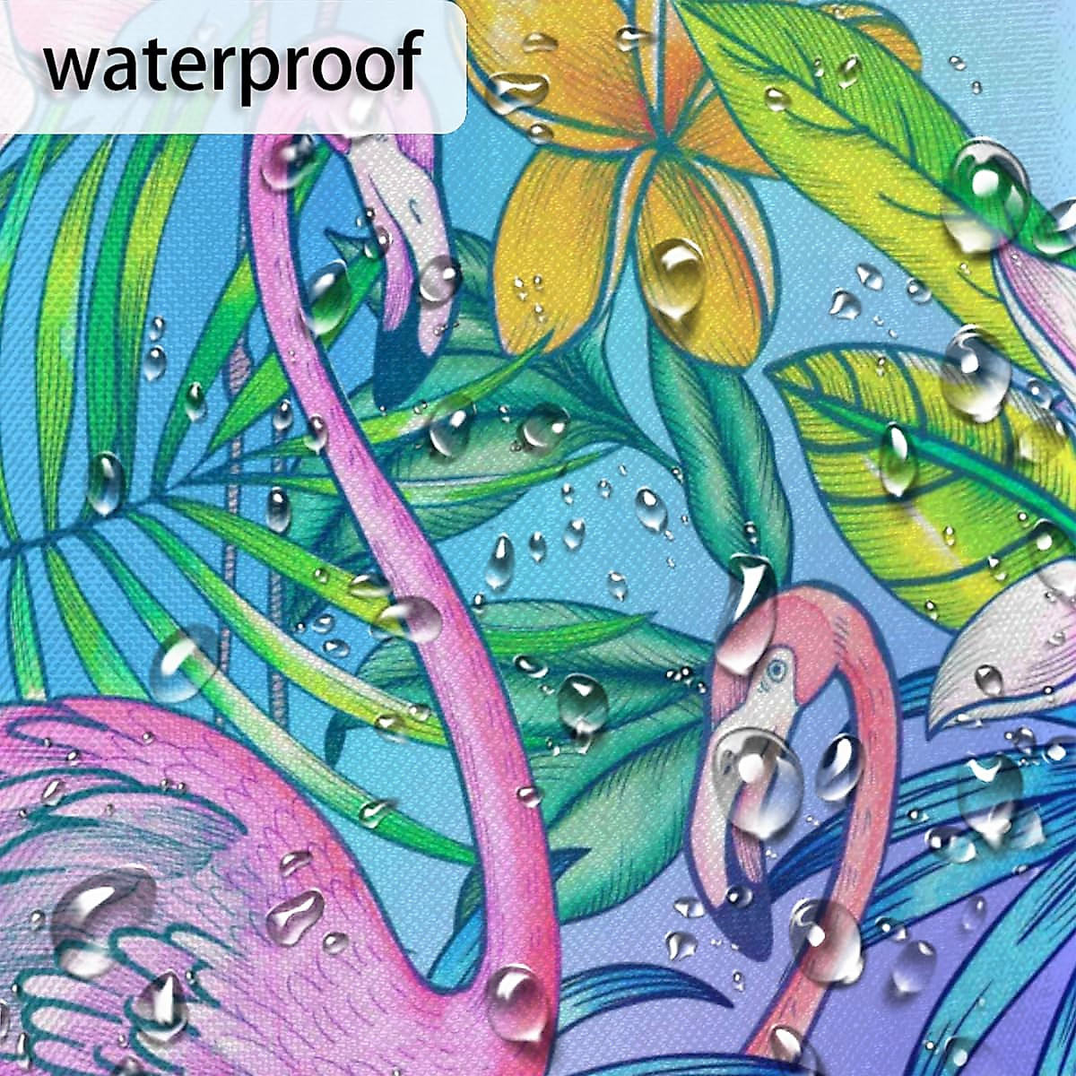 Aglebo Colorful Flamingo Shower Curtain Fabric Shower Curtain Set with 12 Hooks Water-Proof 72 * 72 Inches for Bathroom Beach Caravan Hotel