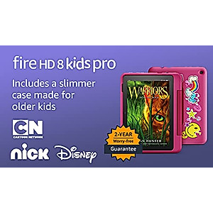 All-new Amazon Fire HD 8 Kids Pro tablet, 8" HD display, ages 6-12, 30% faster processor, 13 hours battery life, Kid-Friendly Case, 32 GB, (2022 release), Rainbow Universe