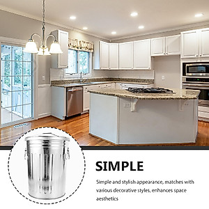 Ciieeo Round with lid Metal Wastebasket 8L Gallon Galvanized Trash Can Metal Garbage Can for Home, Office, Bathroom