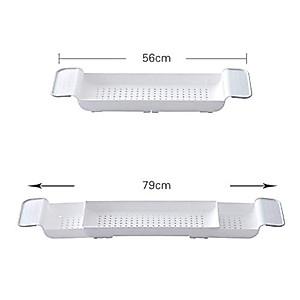 HomDSim Bath Tray Shelf,Plastic Bathtub Holder Non-Slip Telescopic Bathtub Caddy,Adjustable Multifunction Storage Tub Shelf Bathtub Stand for Bathroom,56-79x17.5x9cm(22-31x6.8x3.5inch)