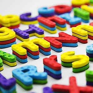 Magnetic Letters and Numbers, Fun Alphabet Kit for Kids, ABC Educational Toys, Refrigerator Magnets with Dry Erase Magnetic Board Preschool Toy - 112PCS