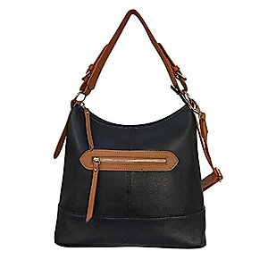 Roma Leathers Gun Concealment Bag - Cowhide Leather - Black/Light Brown