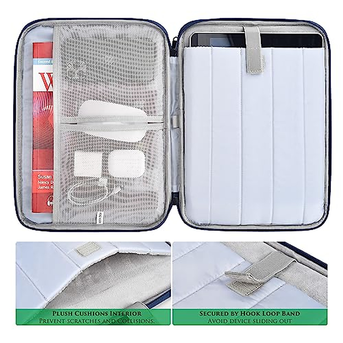 9-11 Inch Tablet Carrying Sleeve Case for Amazon Fire Max 11 2023/10.1" Fire HD 10 Plus Kids Pro, Samsung Galaxy Tab S8 S7 A8 A7 A S6 11" 10.5" Protective Carrying Bag with Handle(Blue)