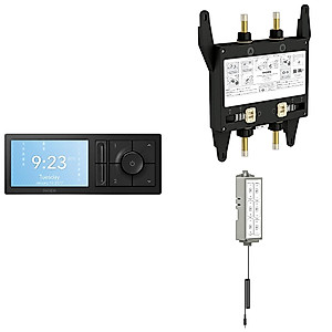 Moen TS3302BL U by Moen Digital Shower Controller with S3102 U by Moen Digital Shower Valve 2-Outlet and Backup Battery Pack