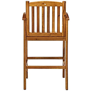 Christopher Knight Home Grace Outdoor Acacia Barstools, Natural Finish and Cream (Set of 2)