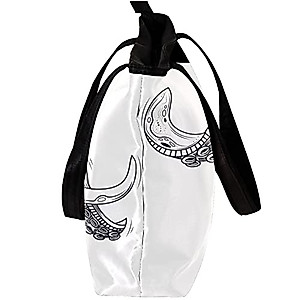 Women's Personalise Twill Work Tote Bag Human Skull with Tentacles