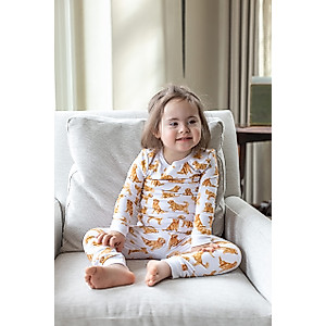 Mud Pie Unisex Kid's Children's Dog Breed Toddler Pajamas, White-Golden Retriever, 5T