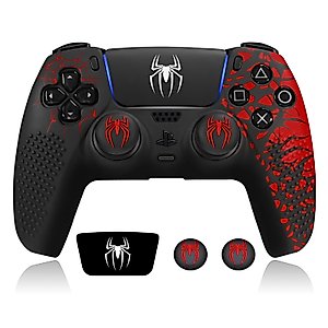 Anti-Slip Skin for PS5 Controller, Protective Controller Cover for PS5 Accessories, Silicone PlayStation 5 Controller Cover Case with Thumb Grip Caps and Touch Pad Sticker