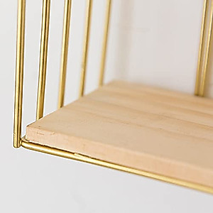 Backbayia Wall Mounted Shelf Wall Hanging Floating Stand Decorative Storage Rack for Home Living Room Study Studio (38x23x10.5cm)