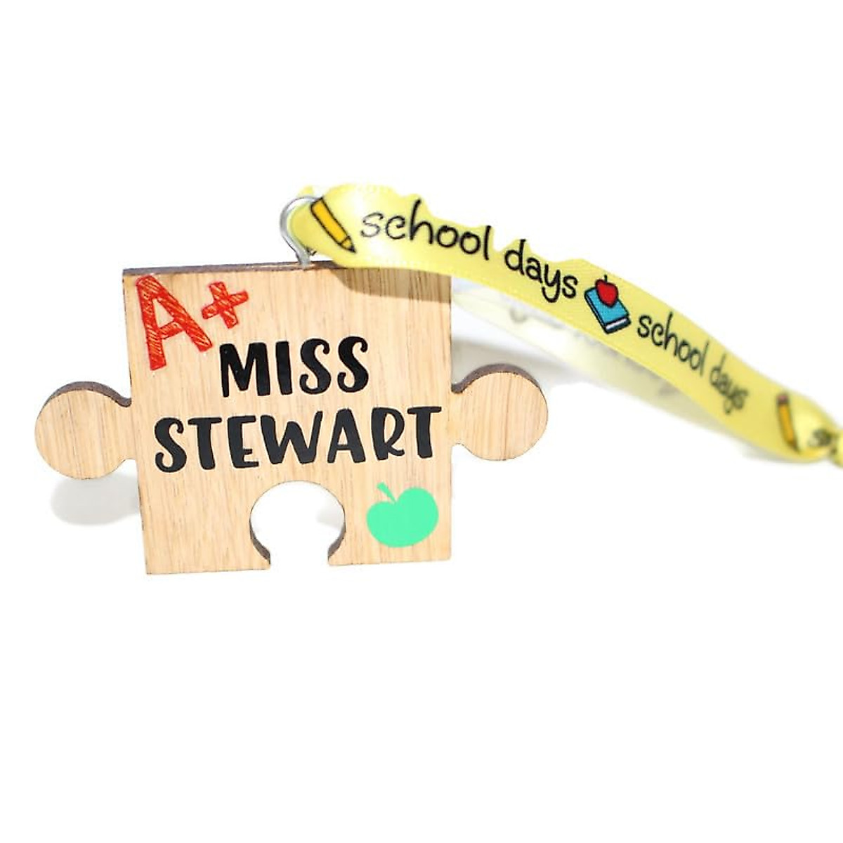 Hiding Place Boutique, Handmade Puzzle Teacher Ornament, Autism Kindergarten Classroom Christmas Personalize Pre K Gift Graduation Elementary Retirement Squad Crew Lunch Science Math Reading Writing